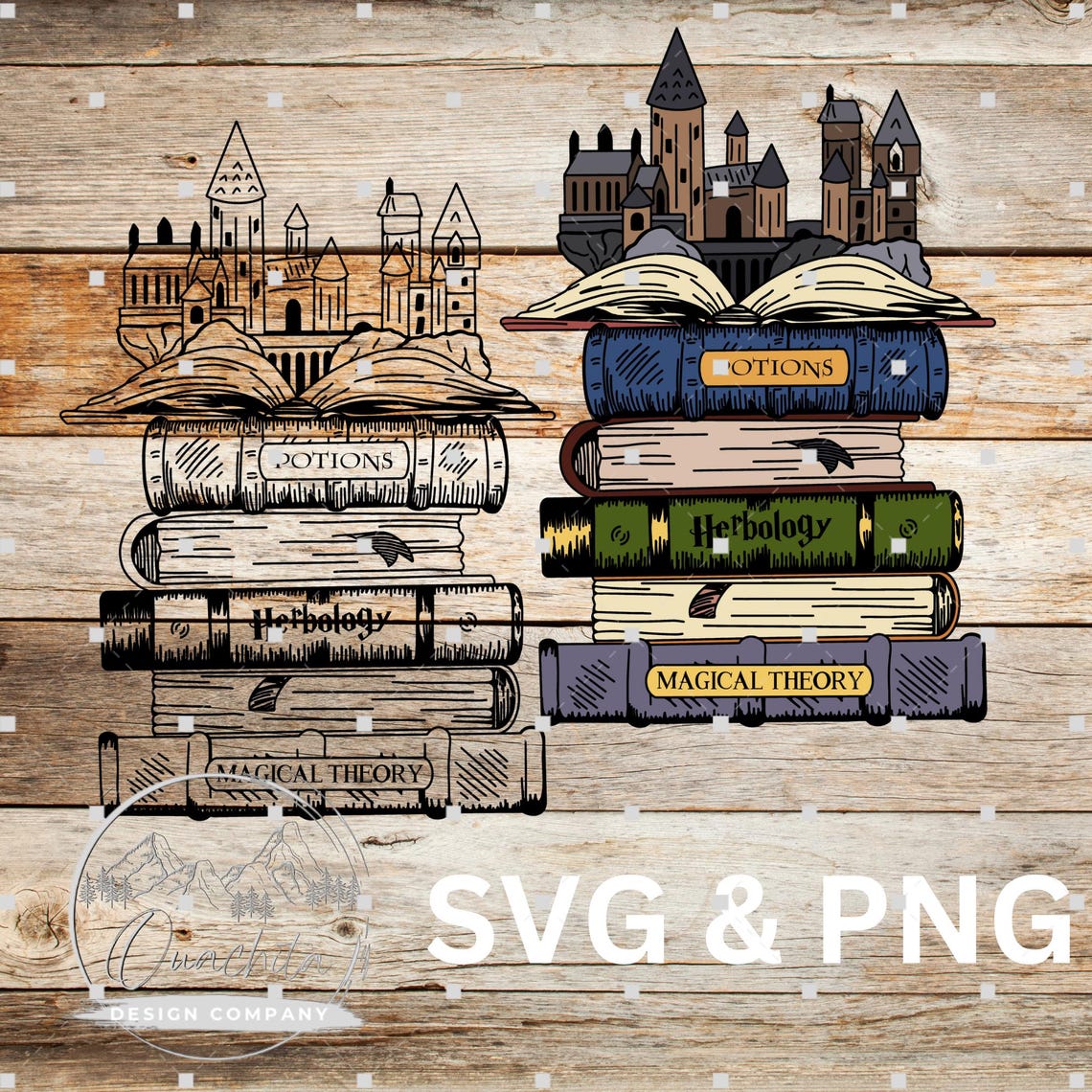 HP Wizard School Books and Castle SVG & PNG - Digital Download - Etsy