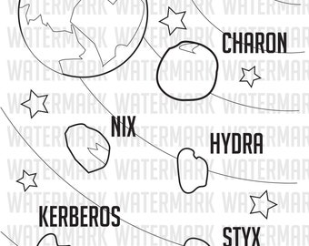 Dwarf Planet Makemake and Moon MK2 Coloring Page - Etsy
