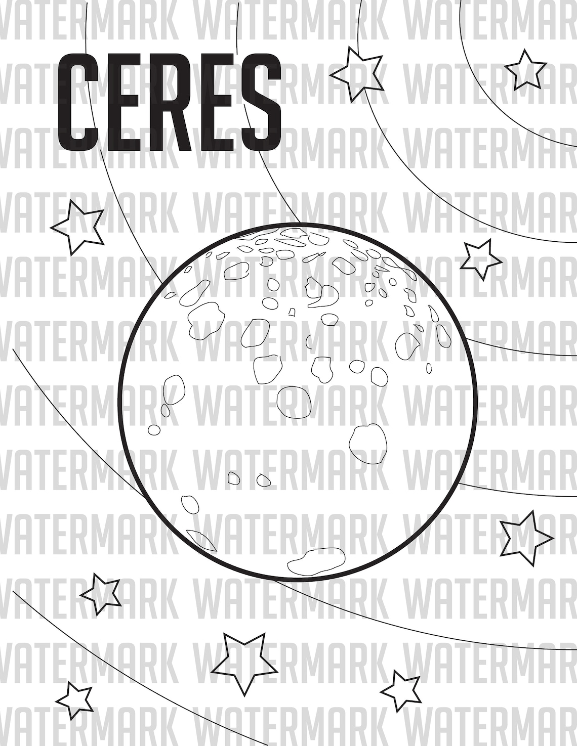 Dwarf Planet Ceres Coloring Sheet - Etsy