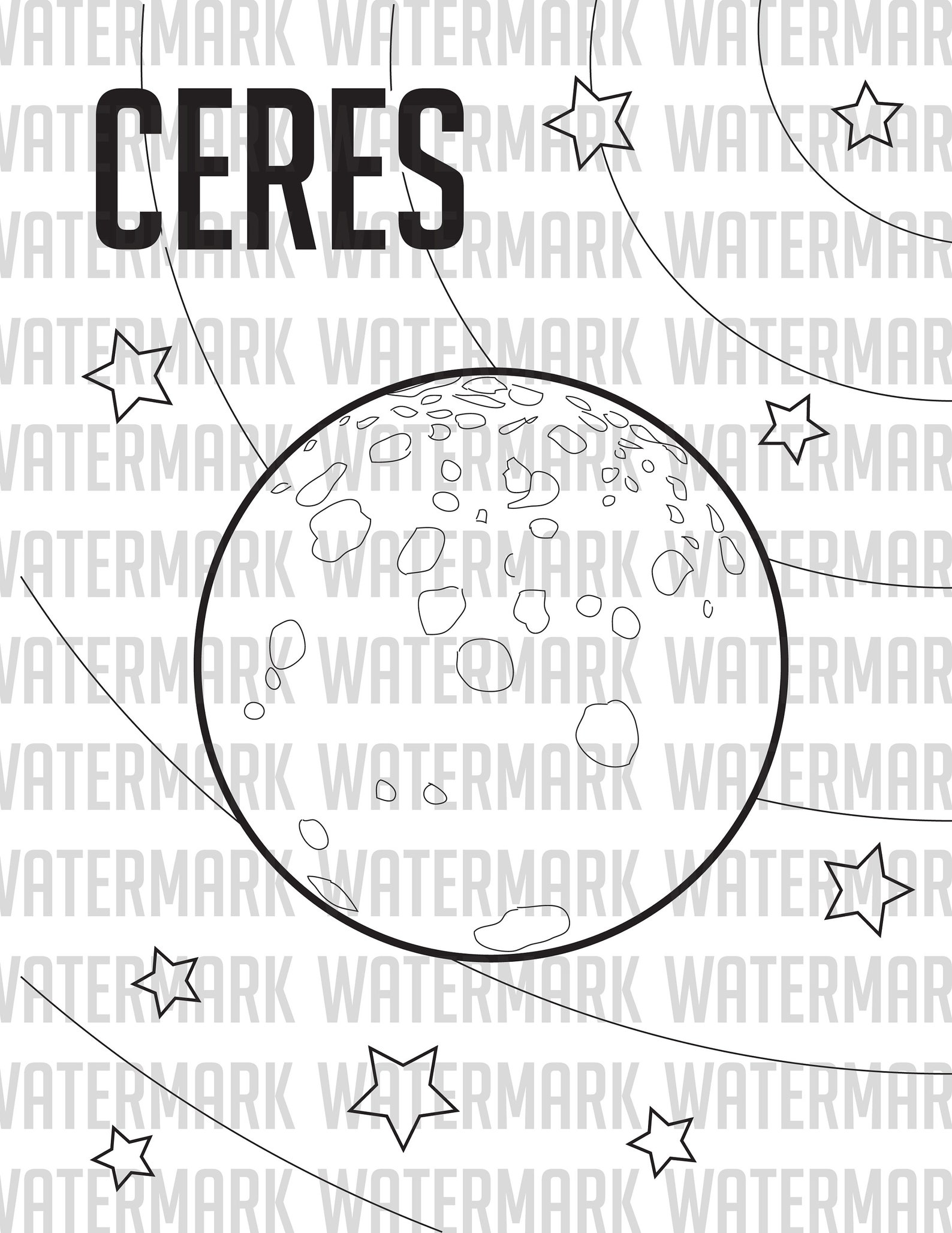 Dwarf Planet Ceres Coloring Sheet - Etsy