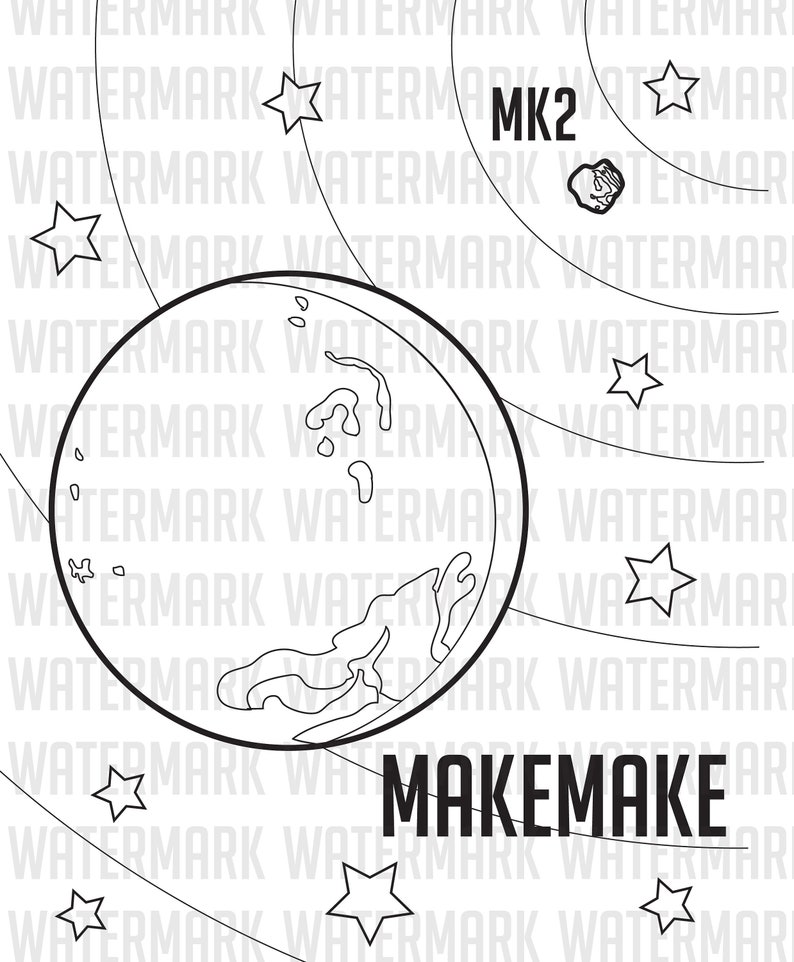 Dwarf Planet Makemake and Moon MK2 Coloring Page - Etsy