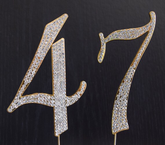 Rhinestone Gold NUMBER 47 Cake Topper 47th Birthday Party Etsy rhinestone-gold-number-47-cake-topper-47th-birthday-party-etsy