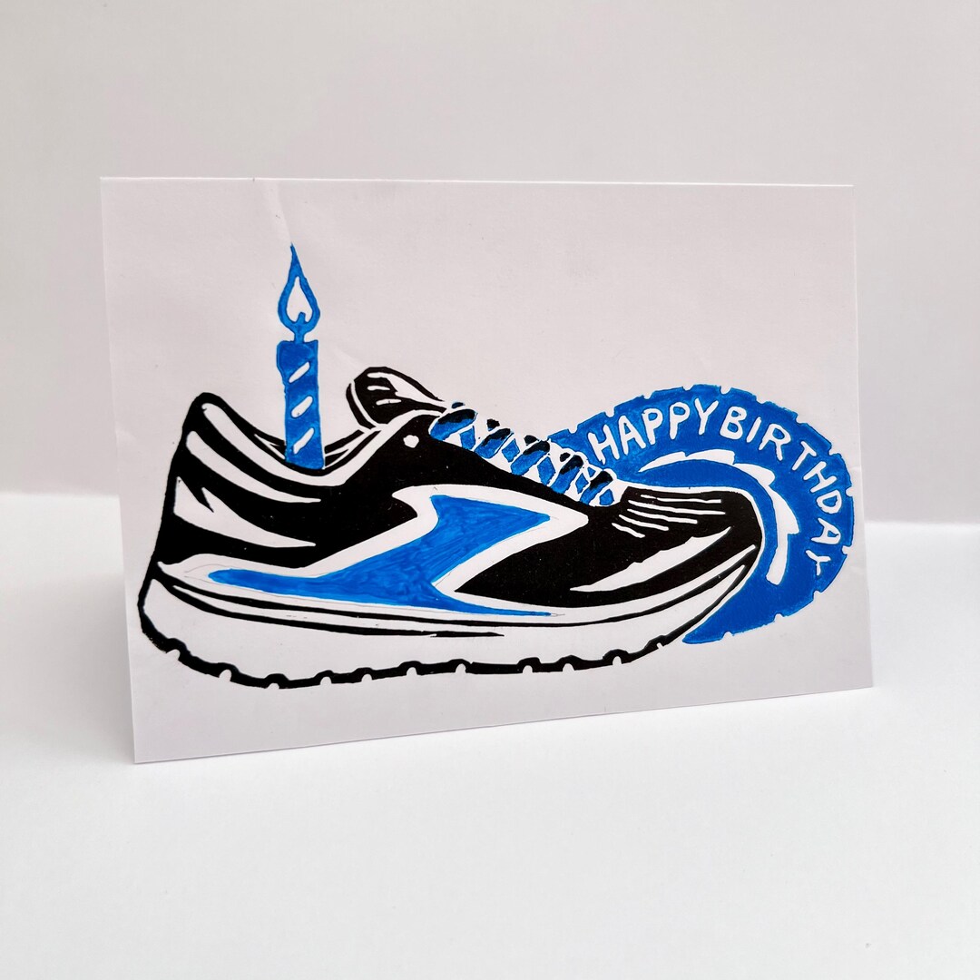 Running Birthday Card (linocut) - Etsy