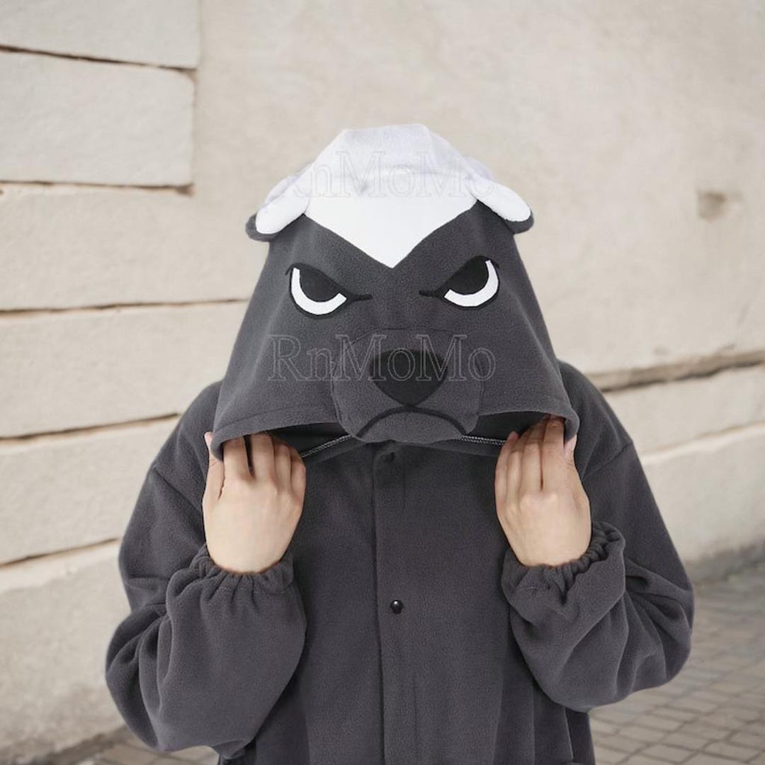 Honey Badger KIGURUMI Cosplay Romper Charactor Animal Hooded Night ...