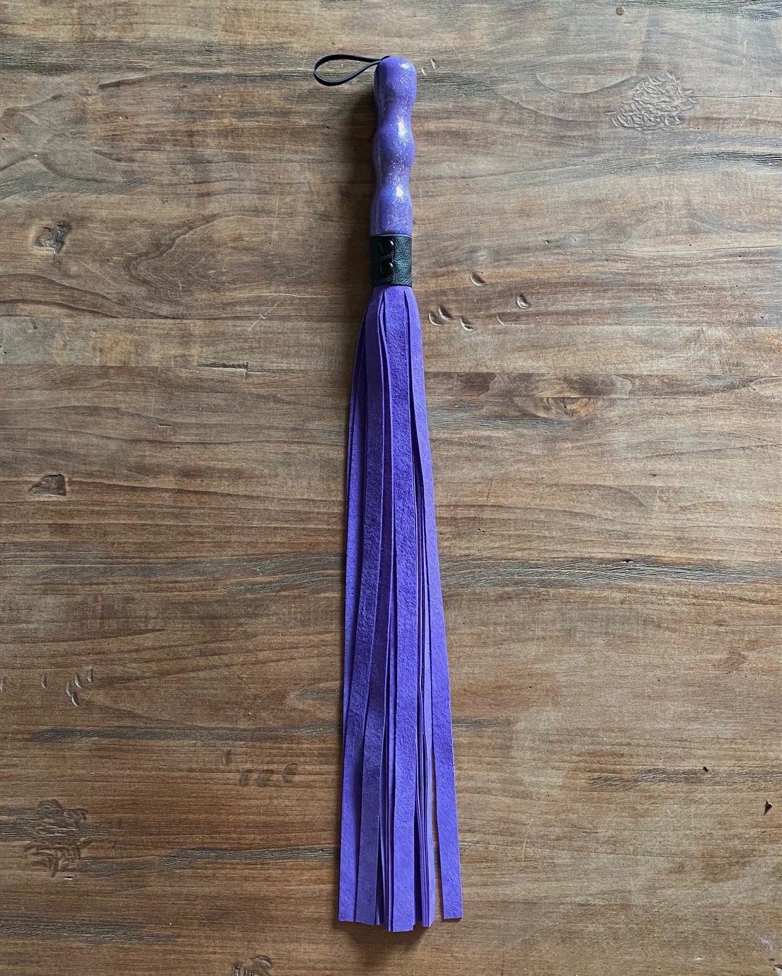 Thuddy Purple Suede Flogger With Sparkly Purple Handle