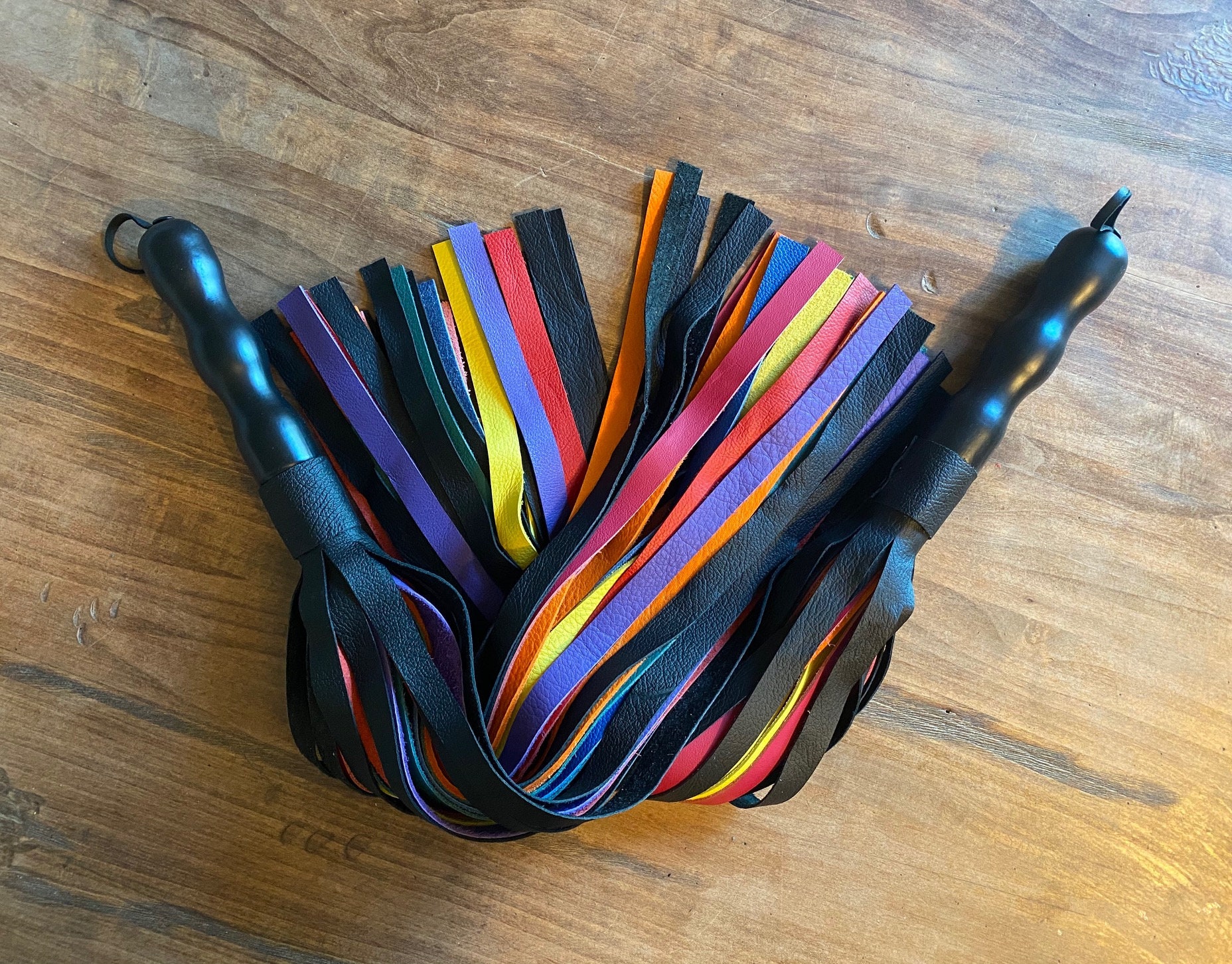 Rainbow Leather Flogger