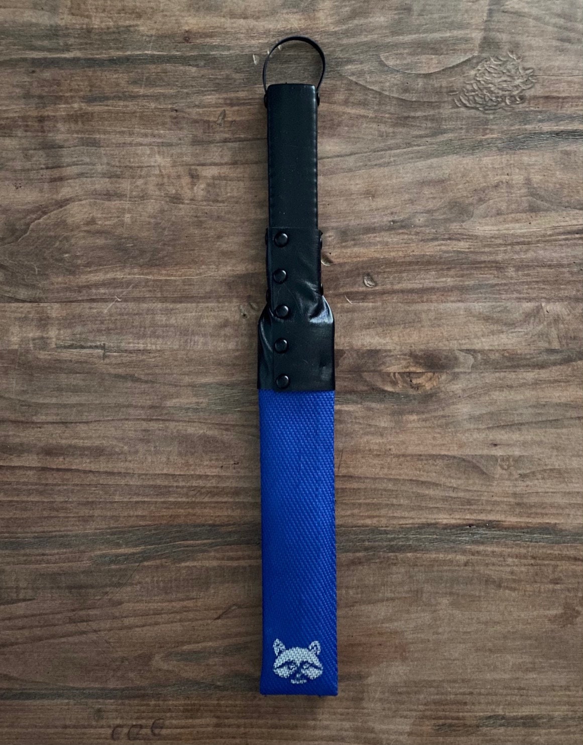 Blue Shot Loaded Fire Hose Paddle w Raccoon Design