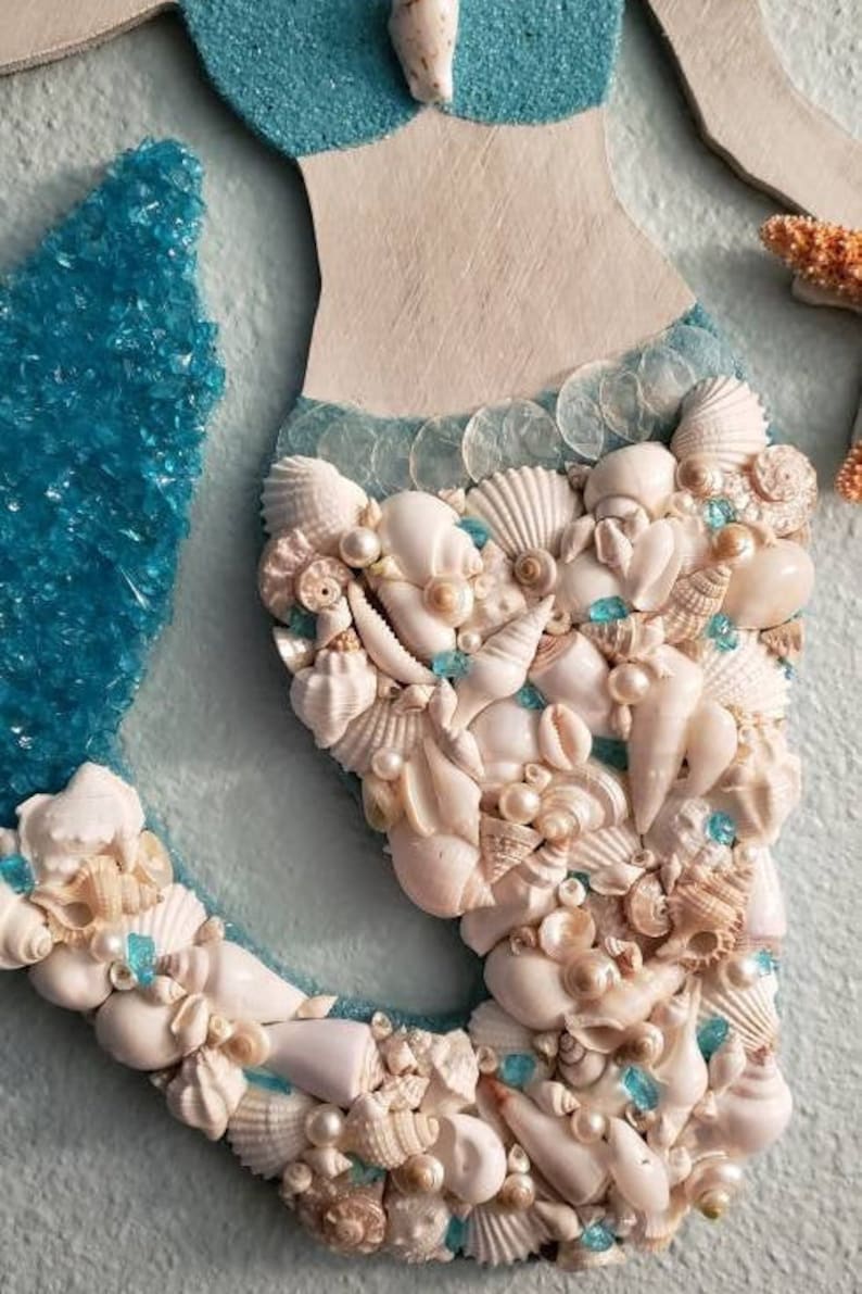 Seashell Mermaid Beach Decor Nautical Decor Coastal - Etsy