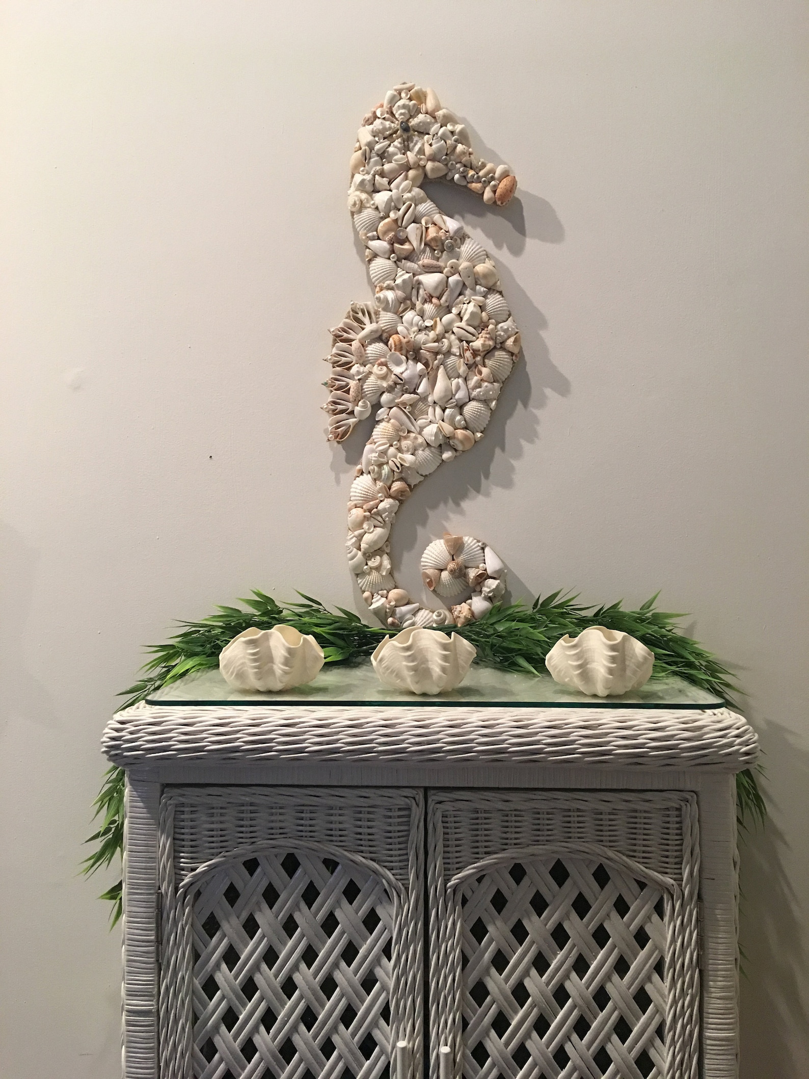 Seashell Seahorse Seahorse Shell Art Beach Decor | Etsy