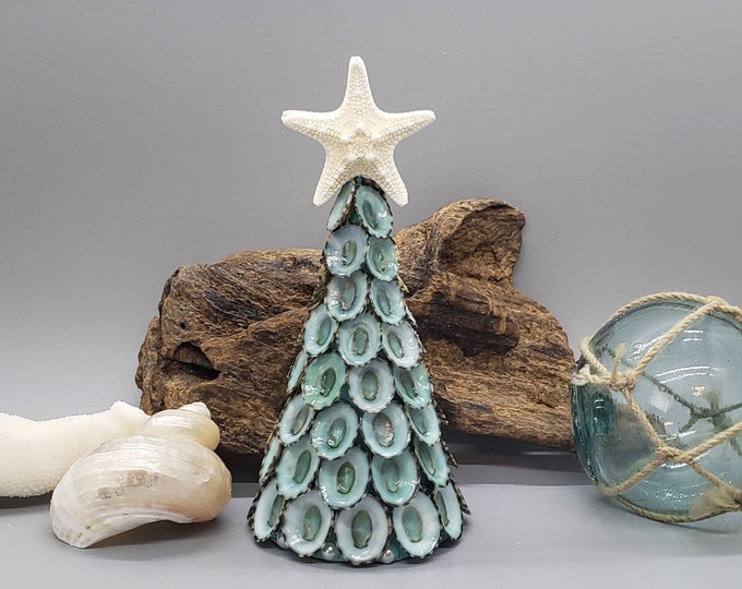 Seashell Christmas Tree, Coastal Christmas Decor, Seashell Decor, Olive ...