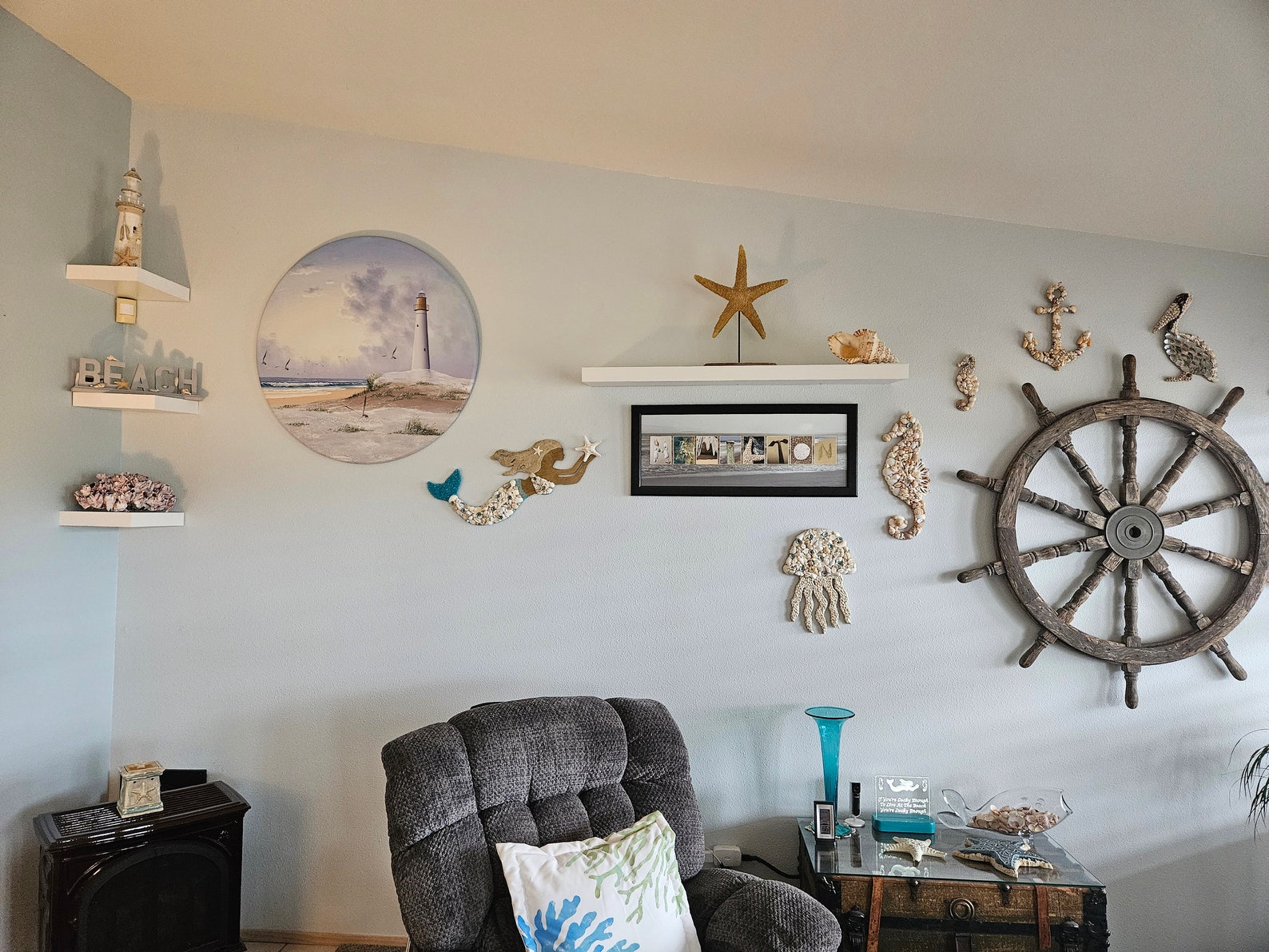 Seashell Mermaid Beach Decor Nautical Decor Coastal Decor - Etsy