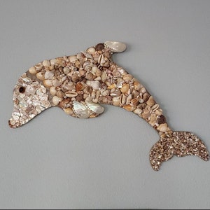 Seashell Dolphin Seashell Dolphin Wall Art Coastal Beach Decor Seashell ...