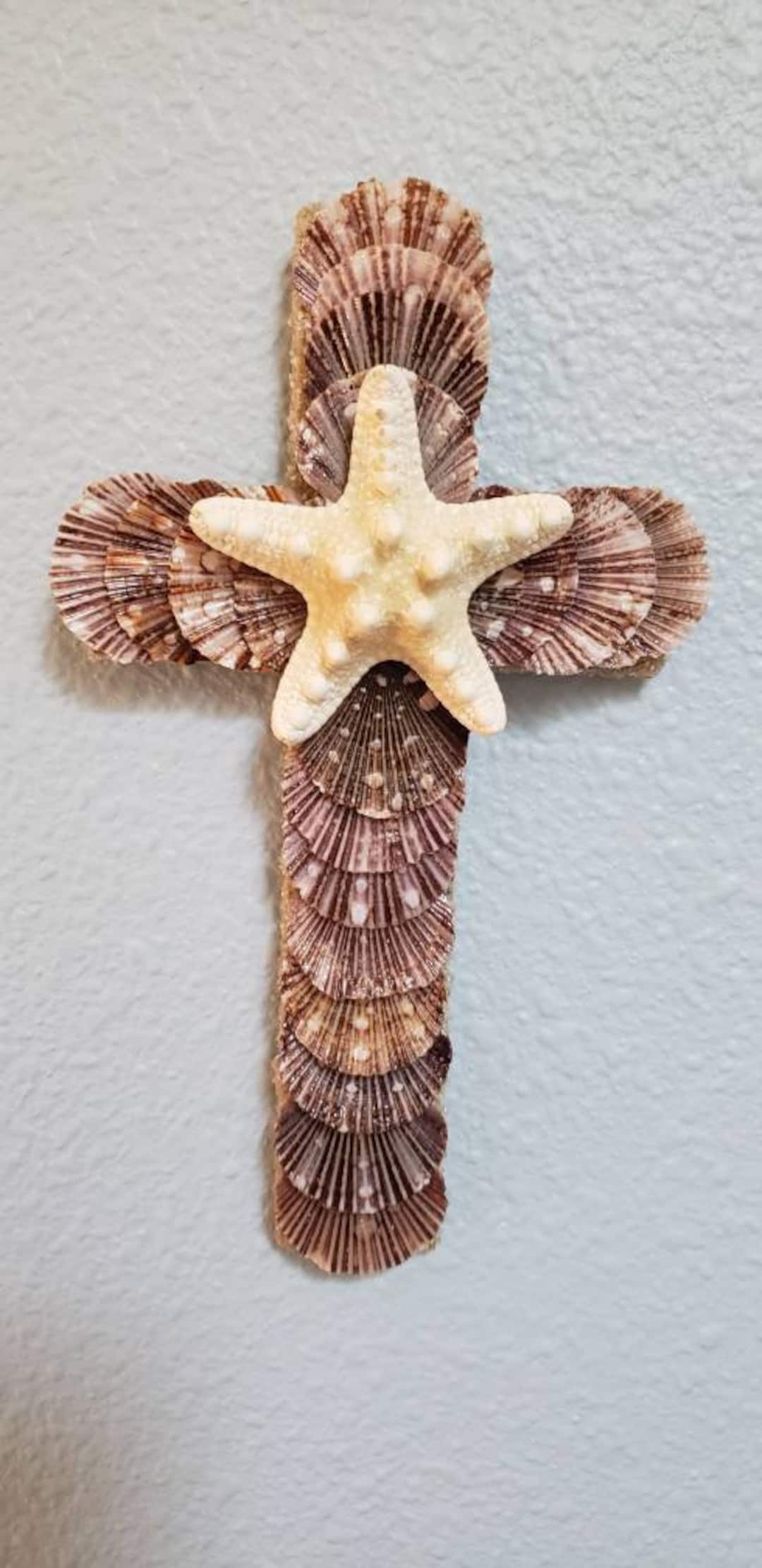 Beach Decor - Coastal Decor Shell Cross - Seashell Cross - Beach ...