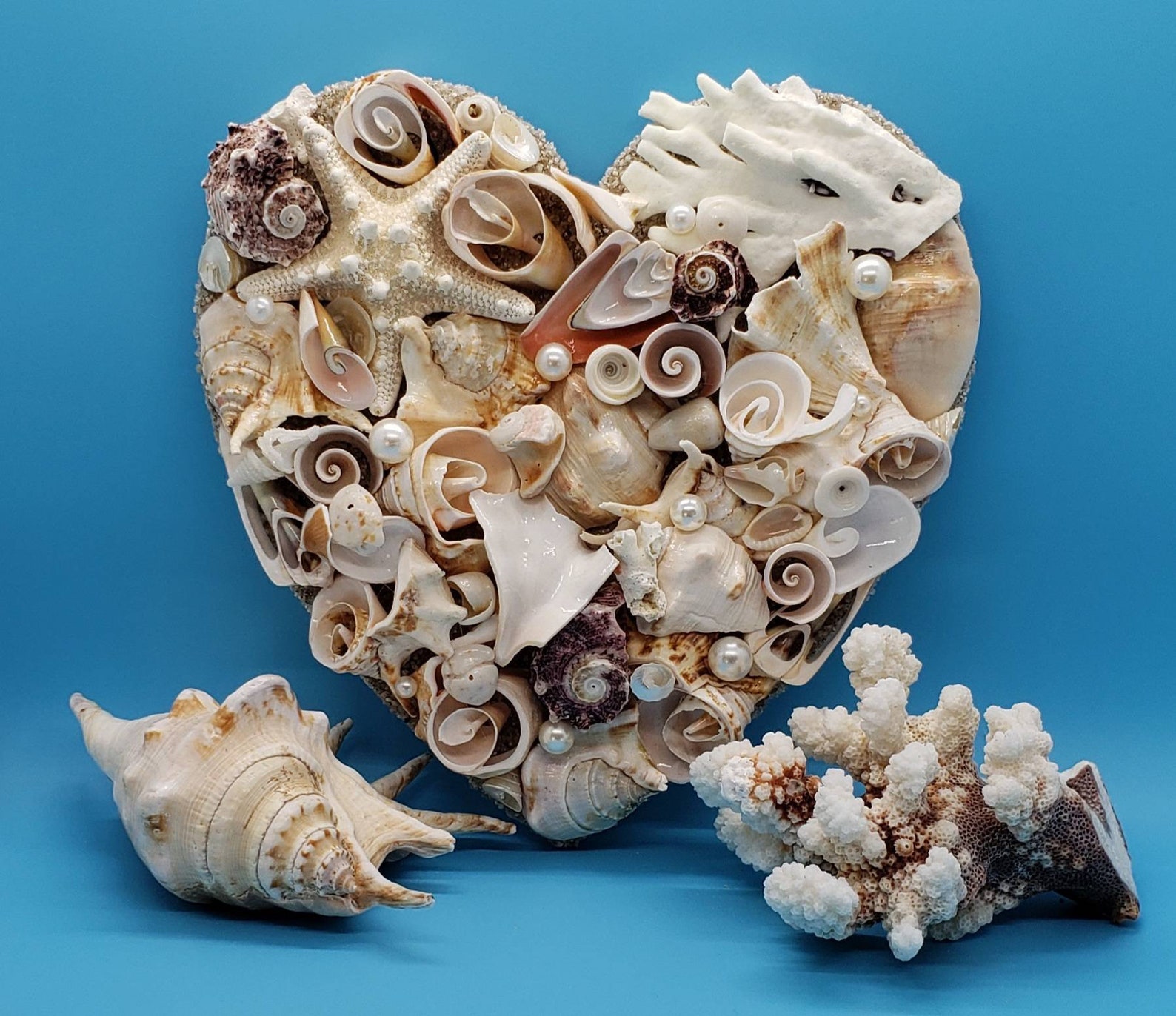 Seashell Heart Shell Heart Heart Wall Decor Seashell - Etsy