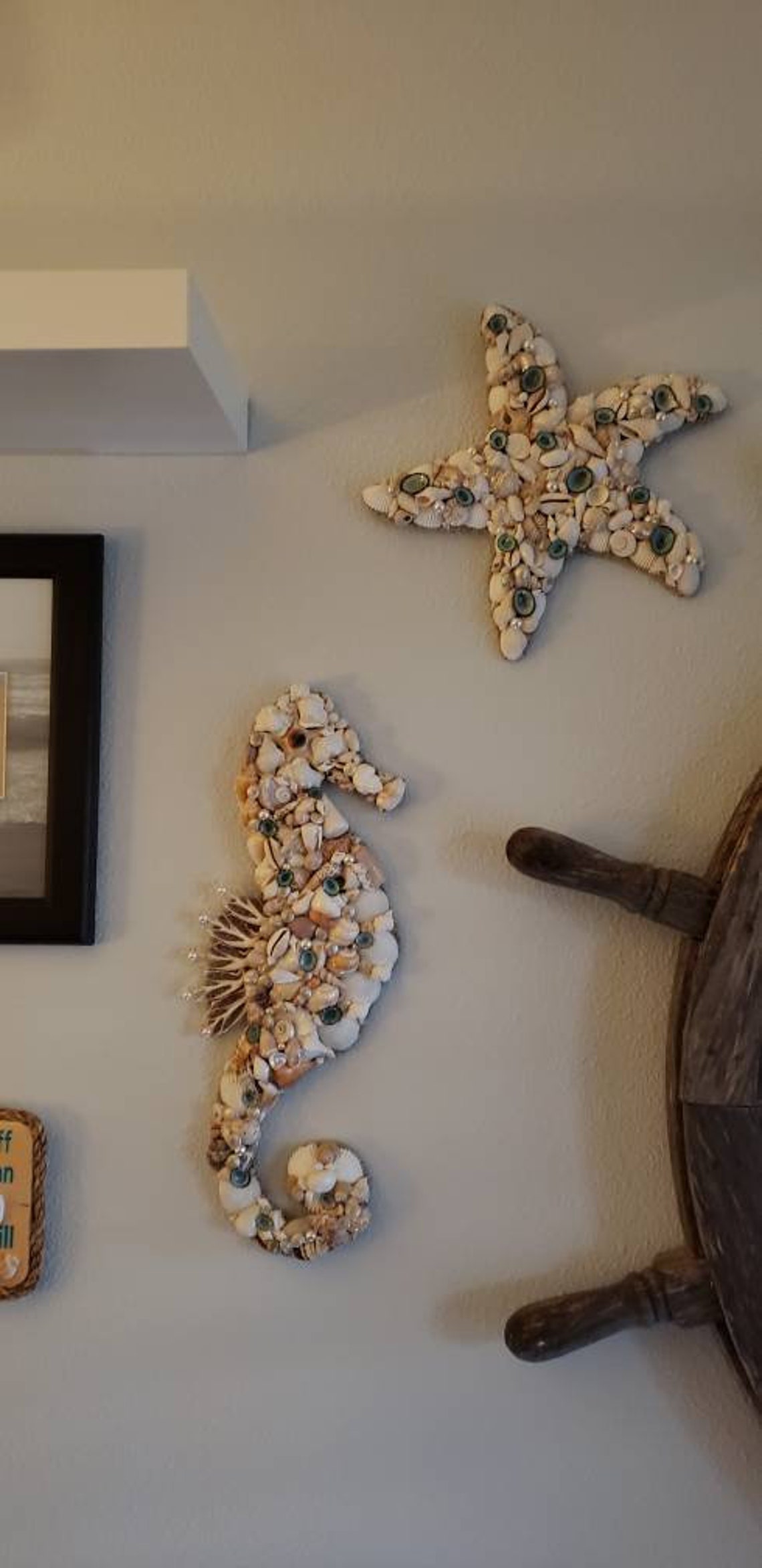 Seashell Seahorse Seahorse Shell Art Beach Decor - Etsy