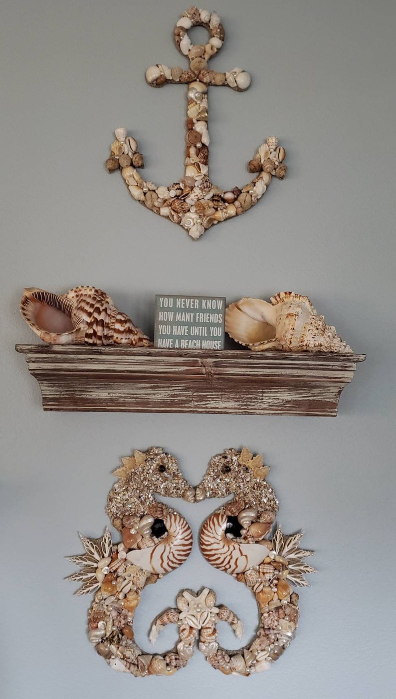 Seashell Anchor Nautical Decor Beach Decor Seashell Wall - Etsy