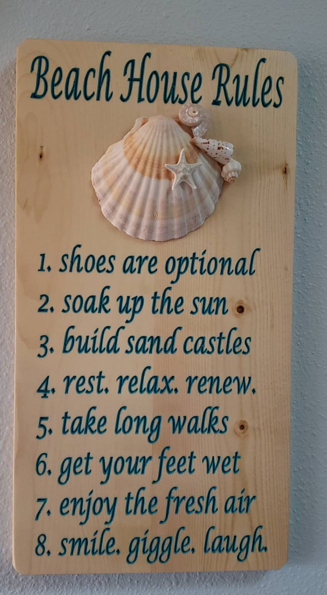 Beach House Rules Sign Custom Carved Wood Sign Beach Decor | Etsy