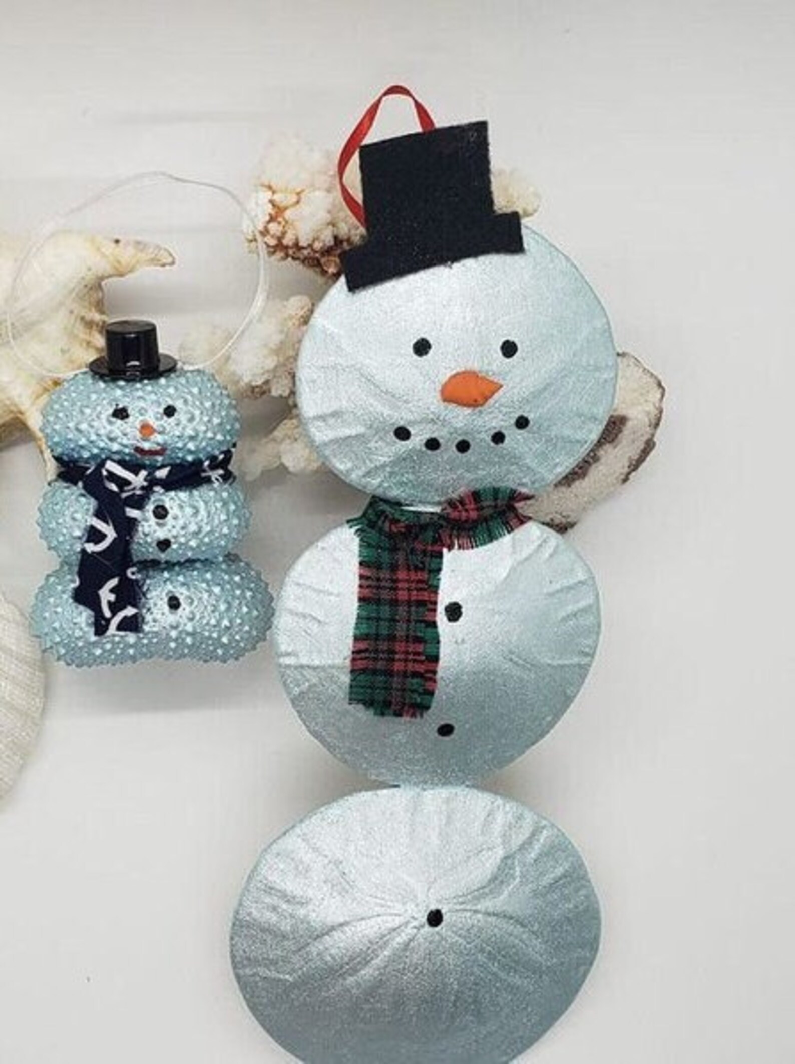 Snowman Sand Dollar Sand Dollar Snowman Ornament Beach - Etsy