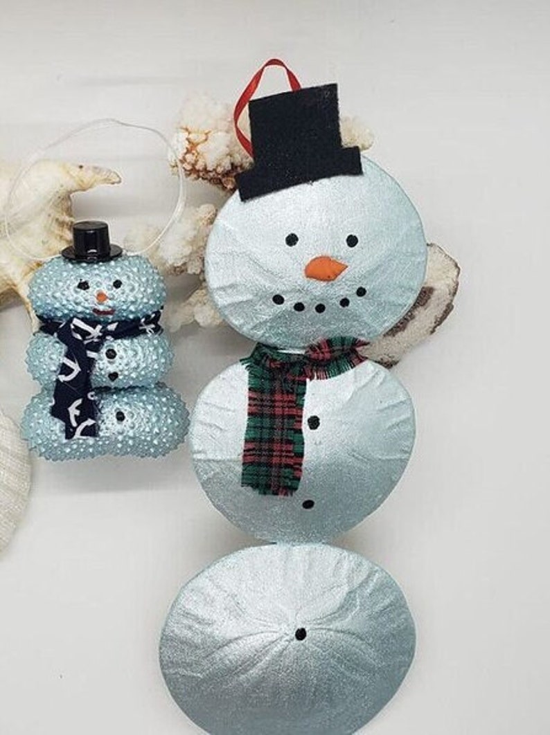Snowman Sand Dollar Sand Dollar Snowman Ornament Beach - Etsy