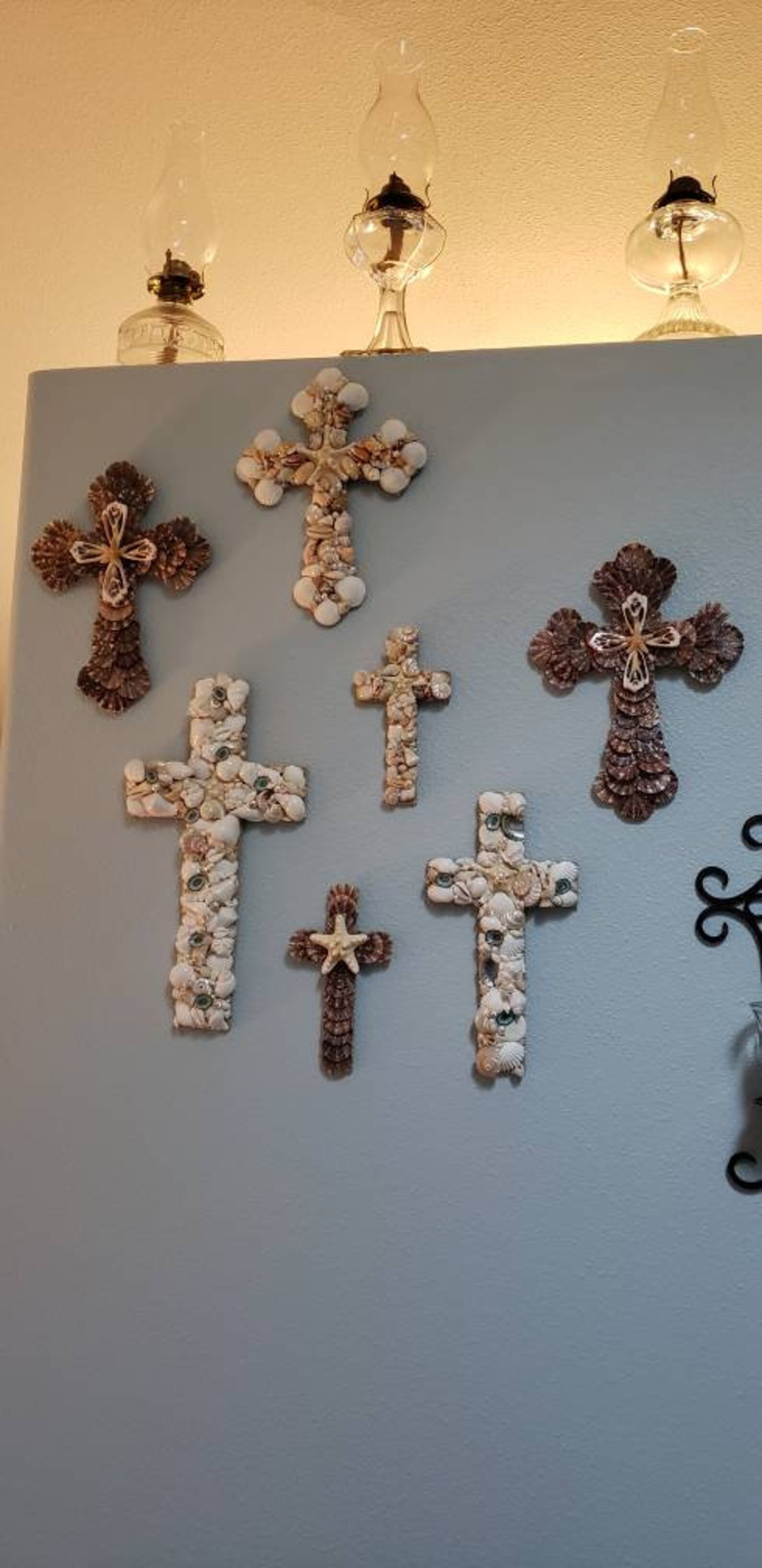 Beach Decor - Coastal Decor Shell Cross - Seashell Cross - Beach ...