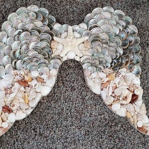 Seashell Angel Wings - Abalone & Seashell Angel Wings - Coastal Decor ...