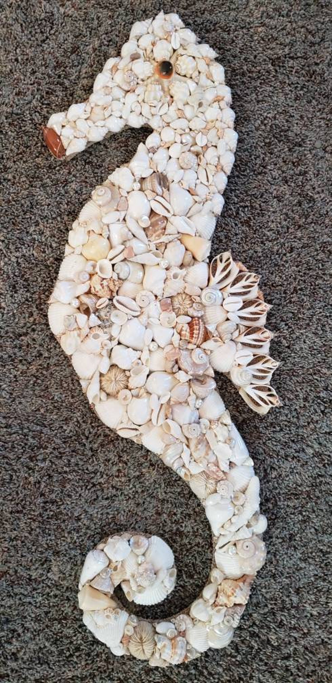Seashell Seahorse Seahorse Shell Art Beach Decor | Etsy