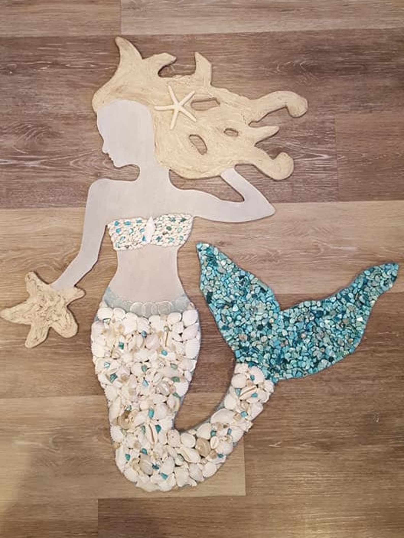 Seashell Mermaid Beach Decor Nautical Decor Coastal - Etsy