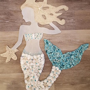 Seashell Mermaid Beach Decor Nautical Decor Coastal - Etsy