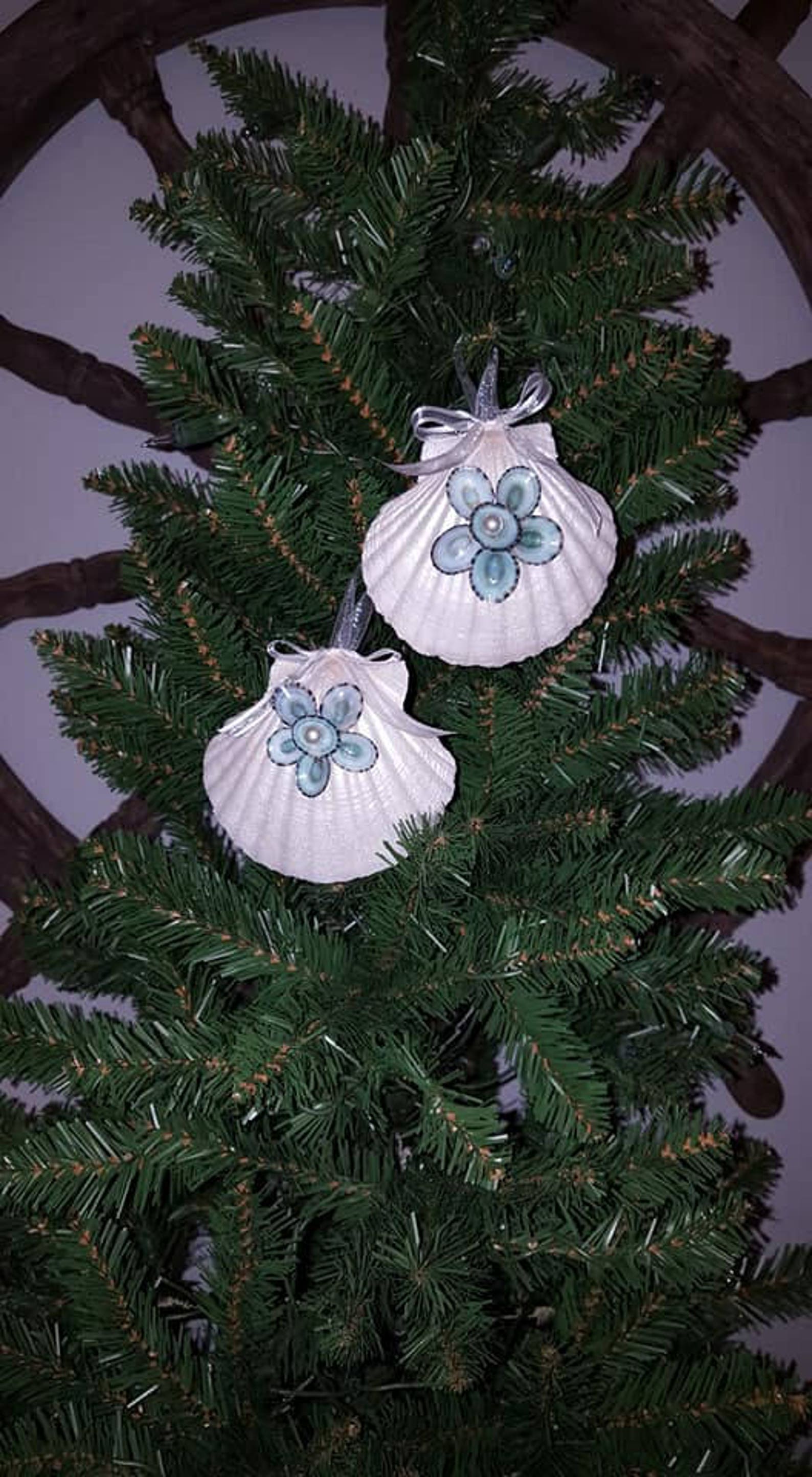Seashell Christmas Ornament Beach Decor Christmas Nautical Decor ...