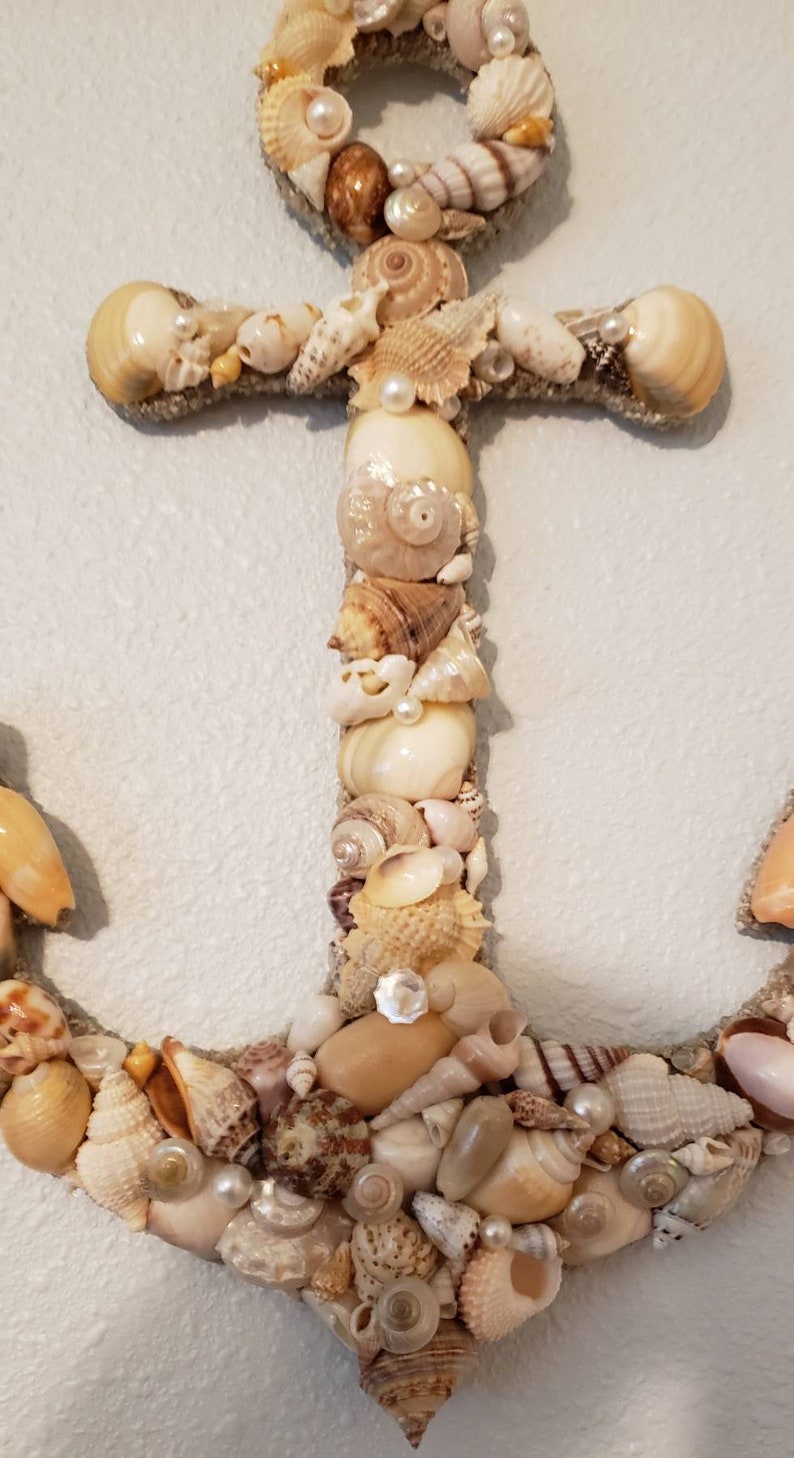 Seashell Anchor Nautical Decor Beach Decor Seashell Wall - Etsy