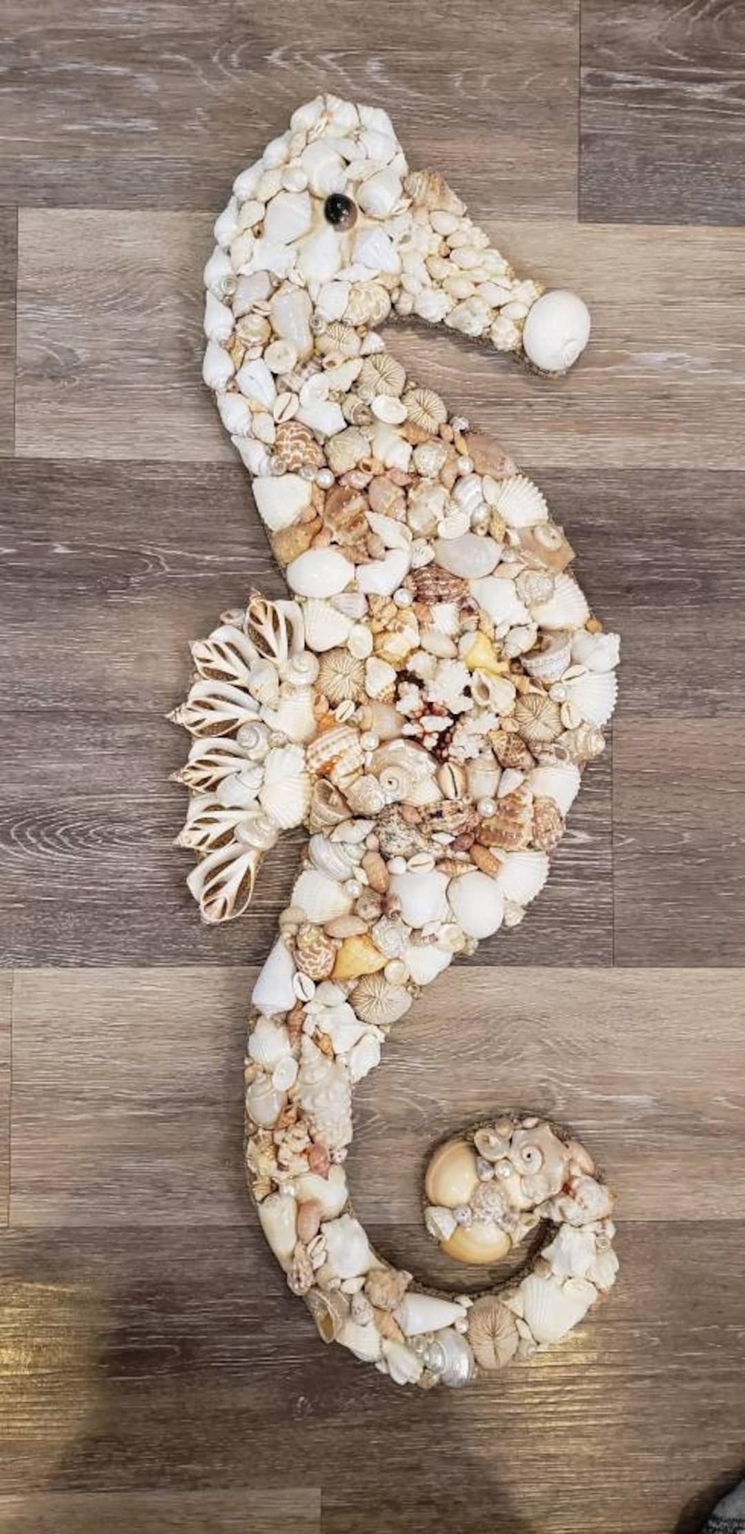 Seashell Seahorse - Seahorse Shell Art - Beach Decor - Seashell ...