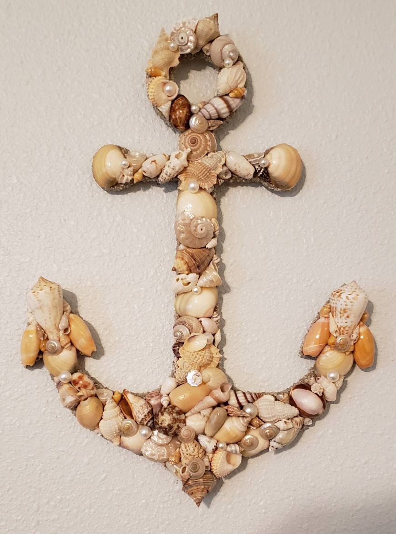 Seashell Anchor Nautical Decor Beach Decor Seashell Wall - Etsy