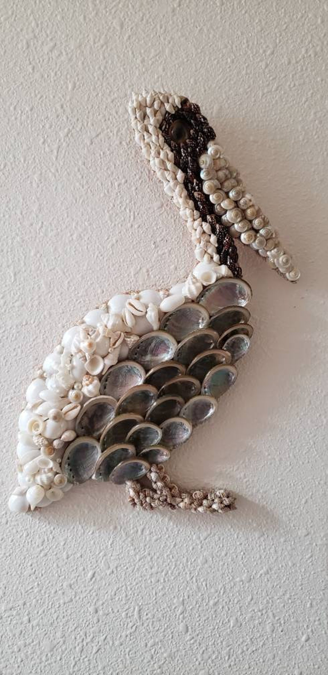 Seashell Pelican Pelican Wall Decor Sea life Decor | Etsy