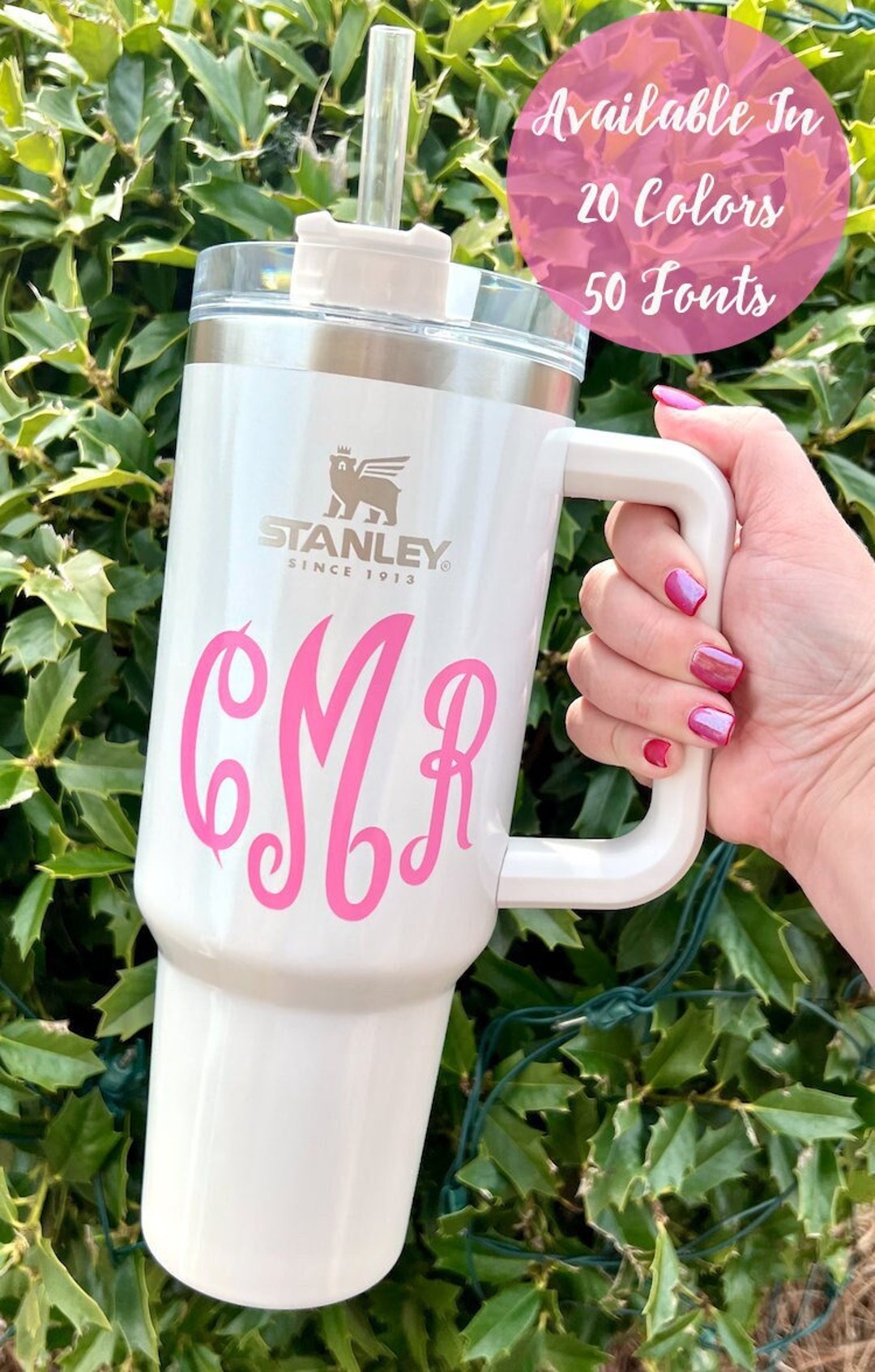 Stanley Mug Monogram Decal DIY Personalized Decal Initial Monogram ...