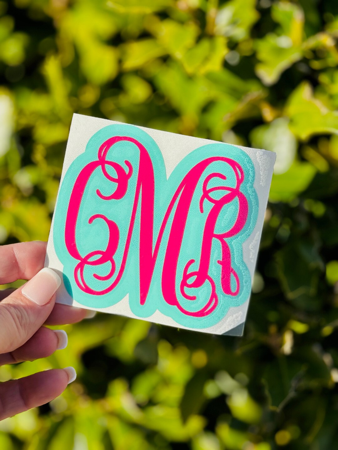 Vine Shadow Monogram Decal Personalized Decal Initial Monogram Decals ...