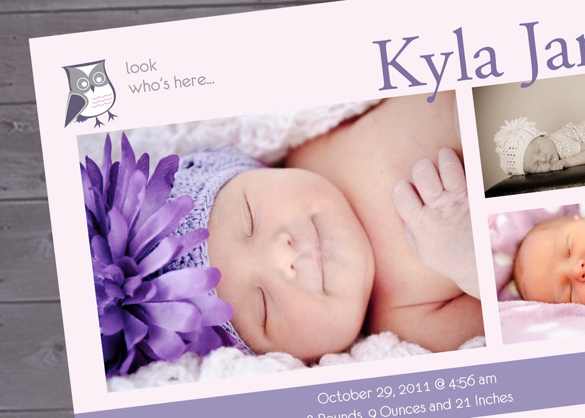 Look Who's Here- Baby Announcement Printable - Etsy