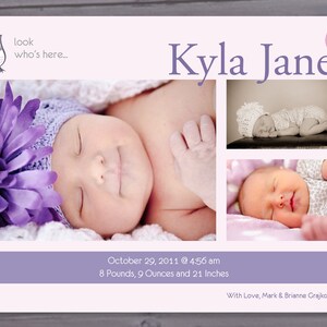 Look Who's Here- Baby Announcement Printable - Etsy