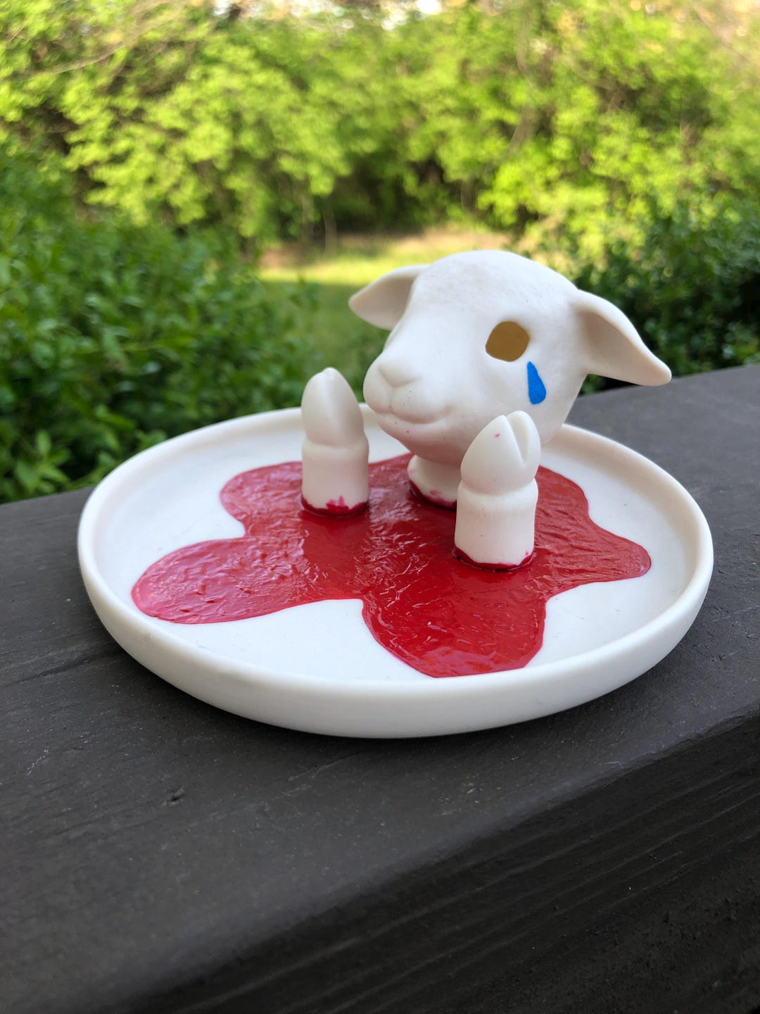 Handmade Porcelain Sheep Jewelry Tray: Creepy Trinket Dish - Etsy