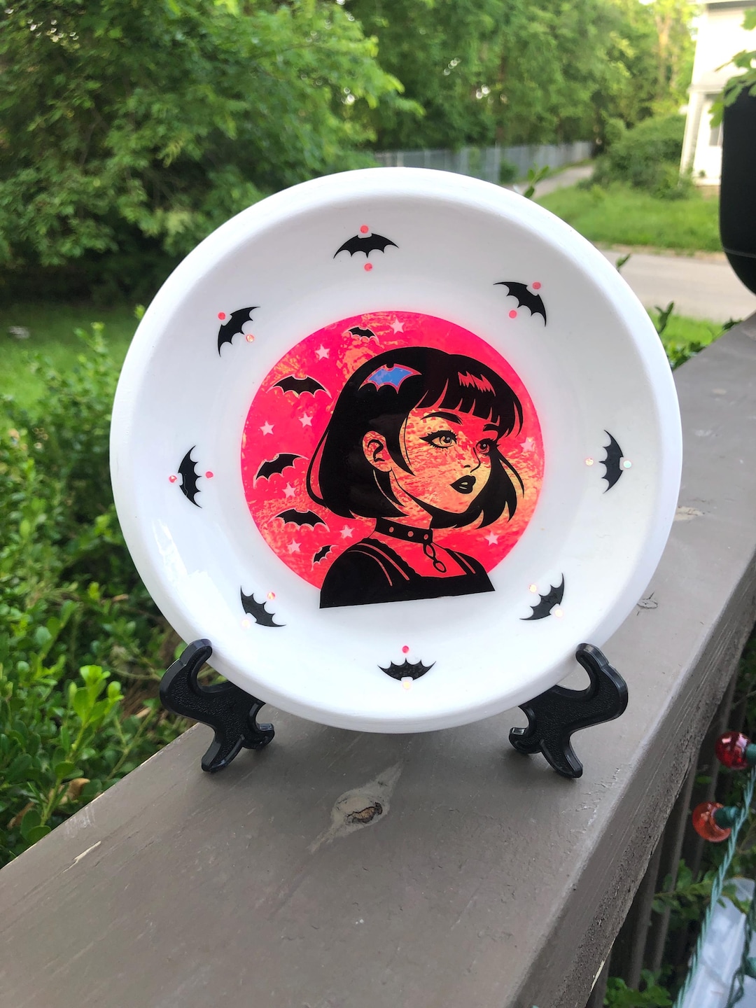 Metallic Pink Goth Girl Rolling Tray: Ceramic Jewelry Dish - Etsy