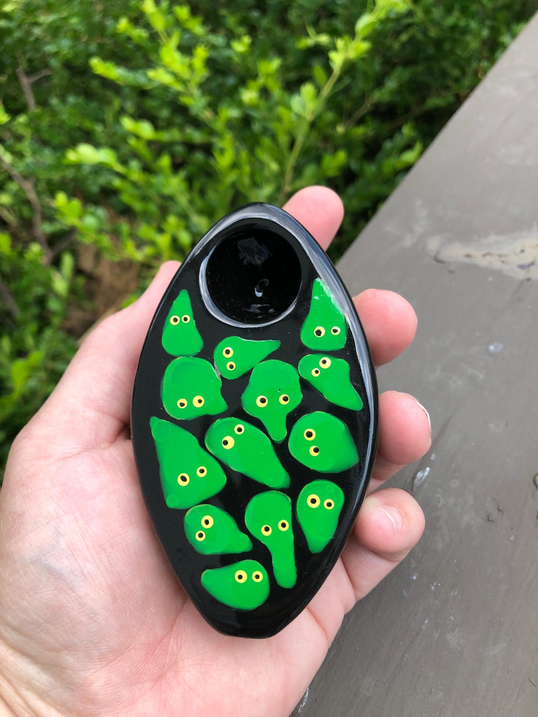 Weird Green Blobs With Eyes Smoking Pipe Ceramic Pottery Ohio Usa ...