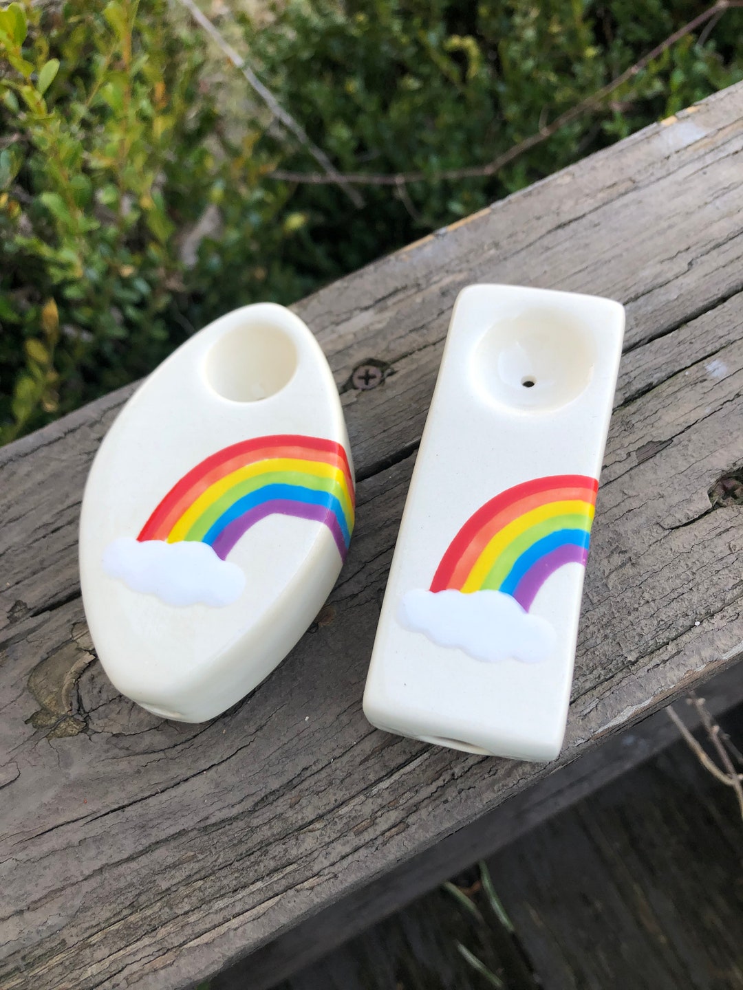 Rainbows Smoking Pipe Ceramic Pottery Ohio Usa Handmade Hand Made ...