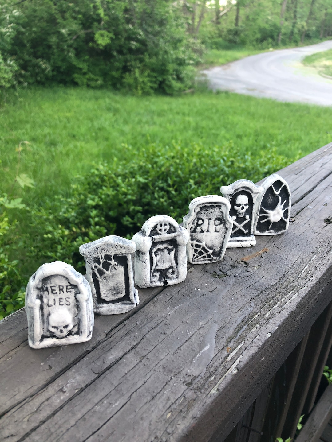 Tiny Tombstones Set of 6 Handmade Hand Made OHIO USA Pottery Ceramics ...