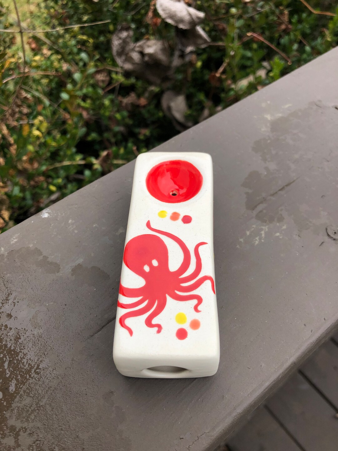 Red Octopus Smoking Pipe Ceramic Pottery Ohio Usa Handmade Hand Made ...