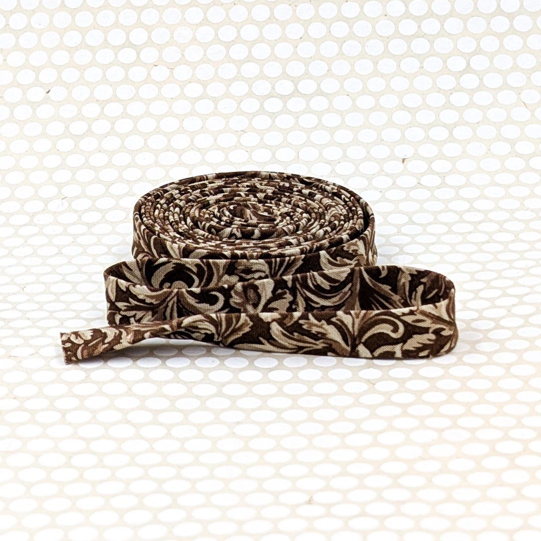 Double Fold 1/2'' Bias Tape Floral Tooled Leather Brown Binding 3 YARDS ...
