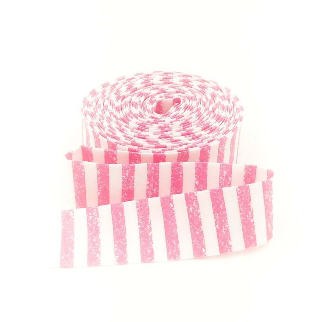 Quilt Binding Crayon Stripe Bubble Bath Pink 1 1/4 Single Fold Binding ...