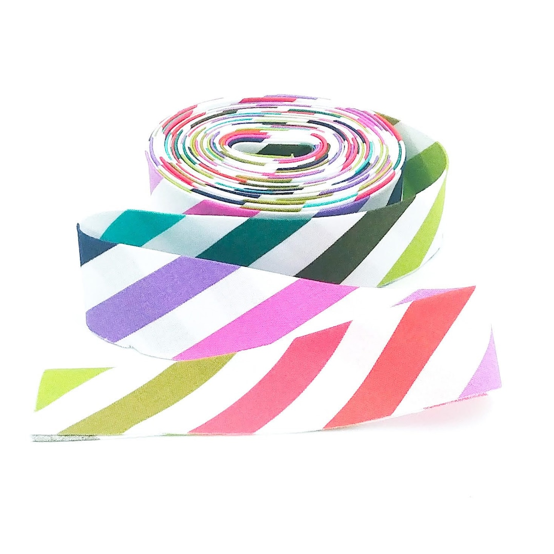 Tula Pink Disco Stripe Quilt Binding: 1 1/4" Rainbow Prism, Handmade - Etsy