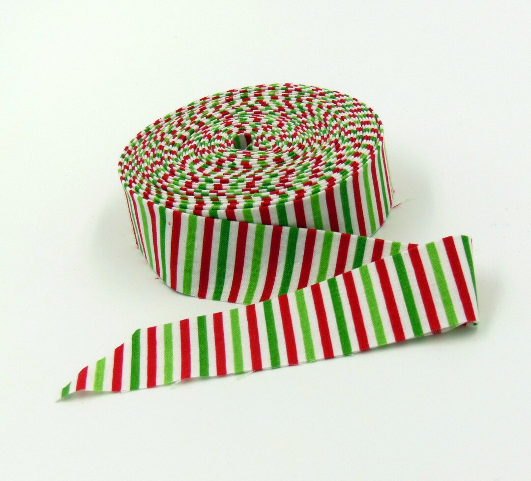 Quilt Binding 1/8'' Stripe Red and Green Christmas 1 1/4" Single Fold ...