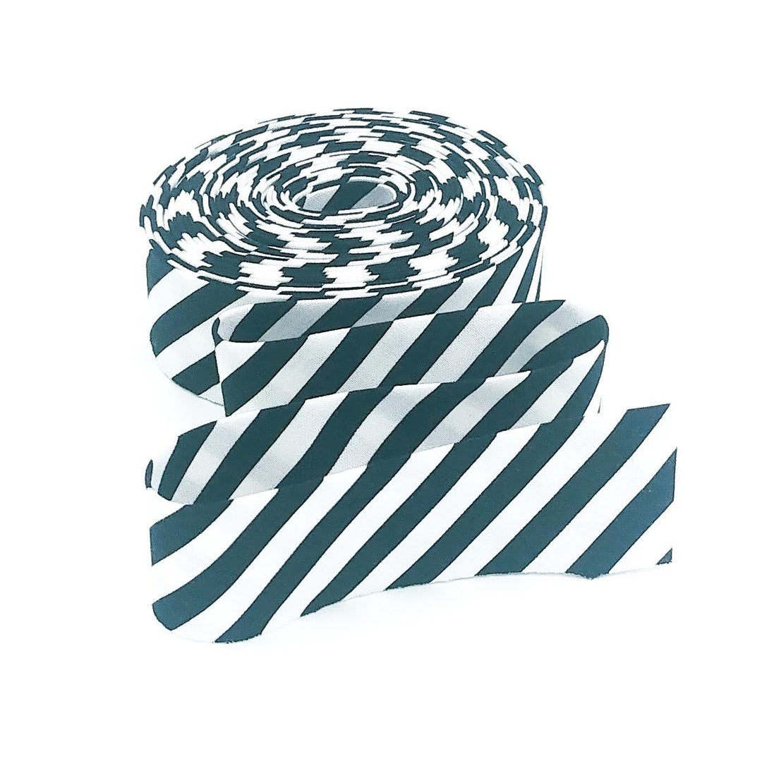 Bias Quilt Binding 1/4" Stripe Black and White 1 1/4" Single Fold Quilt ...