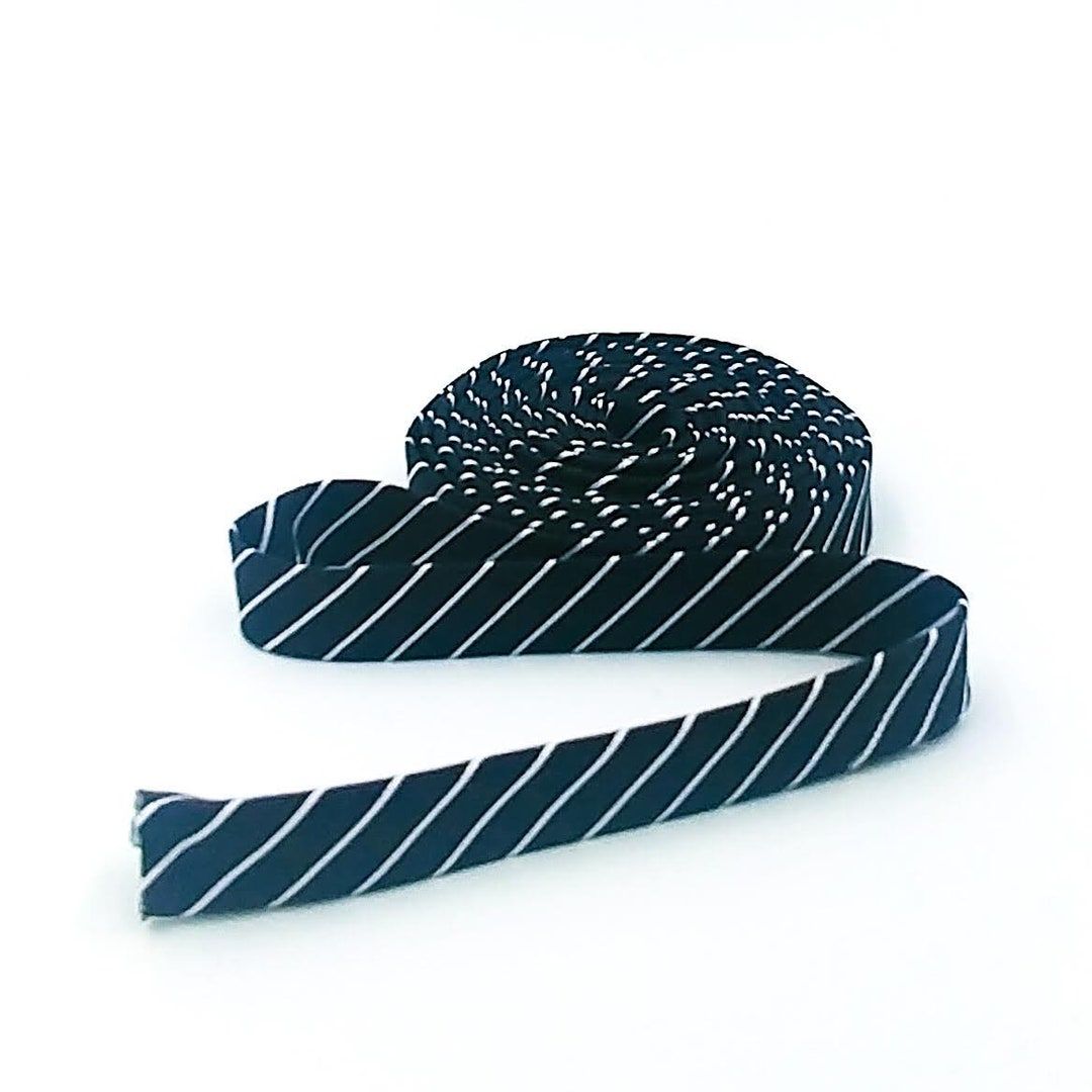 Double Fold 1/2" Bias Tape Black Tie Pinstripe Black & White Stripe ...
