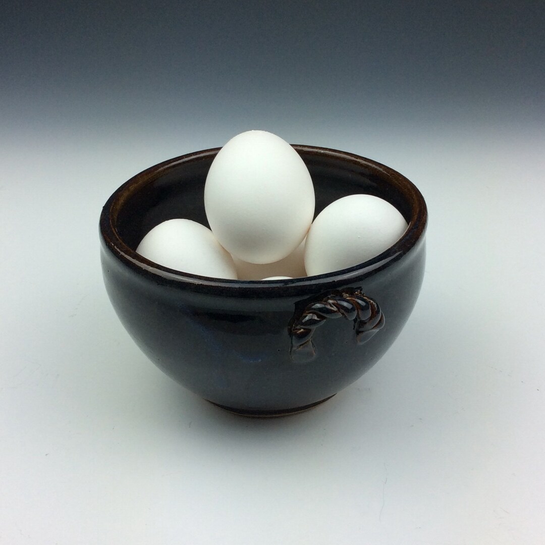 Small Deep Blue Bowl With Twist Handles - Etsy